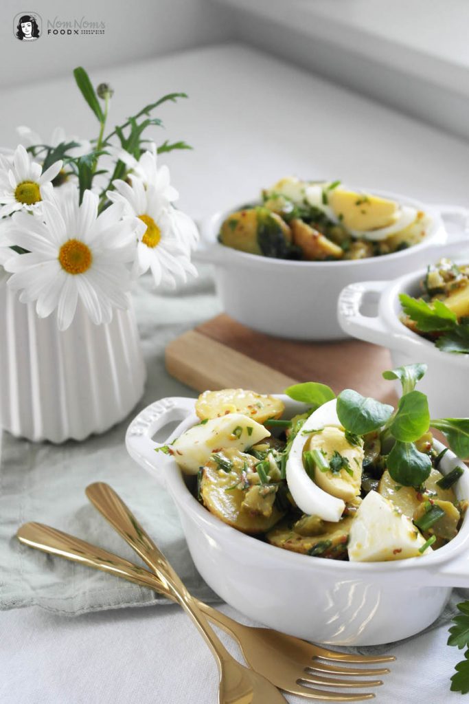 Kartoffelsalat mit Ei, Honig-Senf-Dressing und Feldsalat | Senfei aus ...